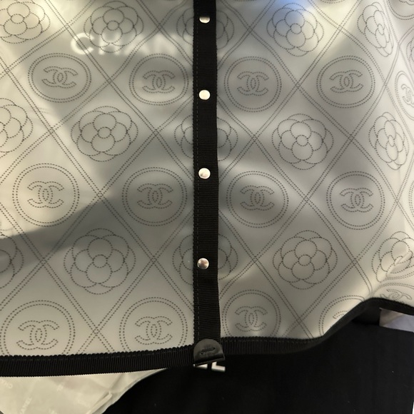 CHANEL | Bags | Rare Chanel Handbag Raincoat Cc Camellia Rain Cover ...